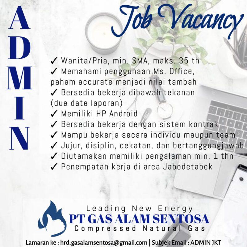 Lowongan Kerja Admin - Teknisi - Marketing di PT. Gas Alam Sentosa ...
