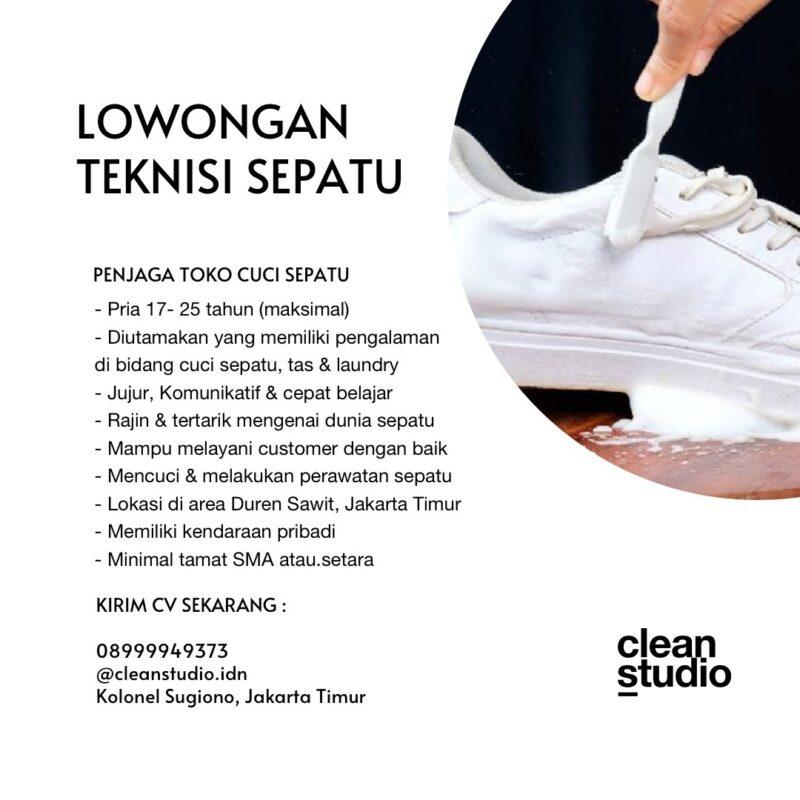 Lowongan Kerja Teknisi Sepatu di Clean Studio - JakartaKerja