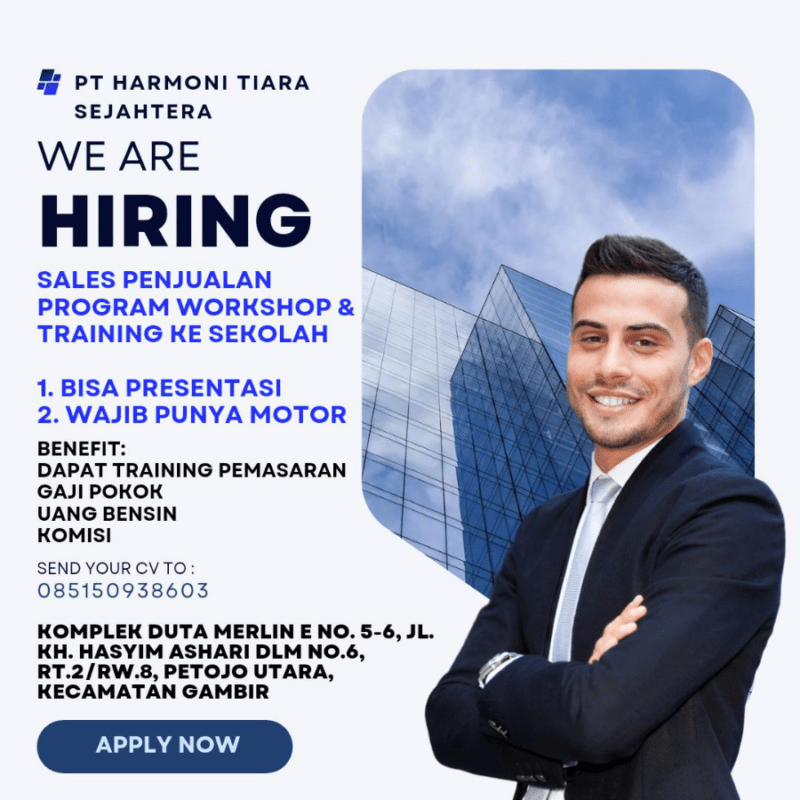 Lowongan Kerja Sales Penjualan di PT. Harmoni Tiara Sejahtera - JakartaKerja