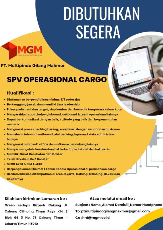 Lowongan Kerja Spv Operasional Cargo di PT. Multipindo Gilang Makmur ...