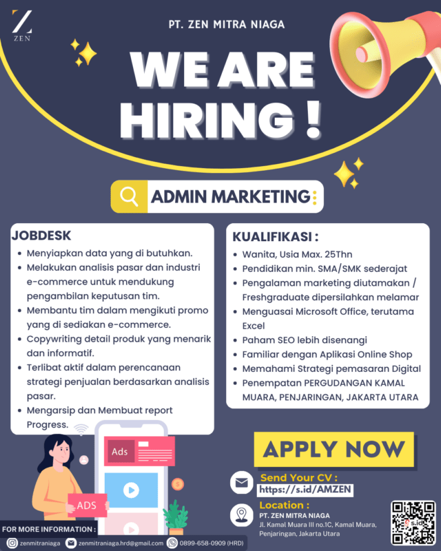 Lowongan Kerja Admin Marketing - Host Live Streaming - Admin Online ...