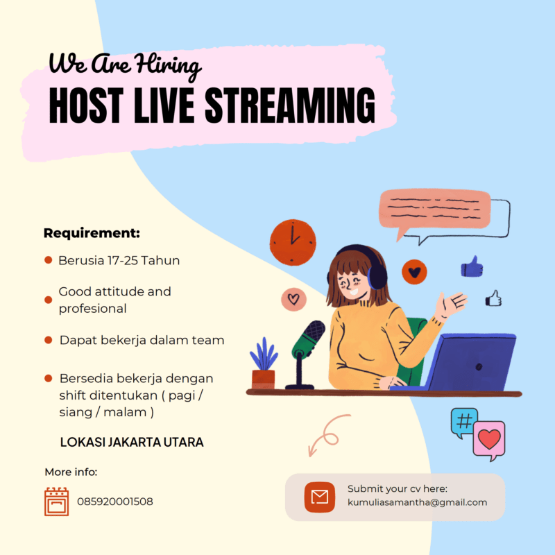 Lowongan Kerja Host Live Streaming di Daily Huxley - JakartaKerja