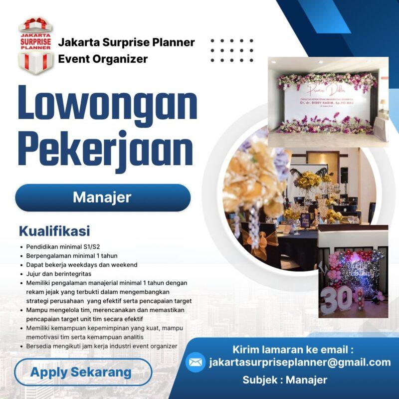 Lowongan Kerja Manajer di Jakarta Surprise Planner - JakartaKerja