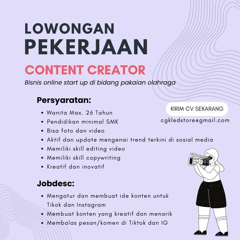 Lowongan Kerja Content Creator - Talent di Ledstorecgk - JakartaKerja