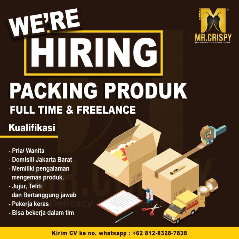 Lowongan Kerja Packing Produk di Mr. Crispy Indonesia - JakartaKerja