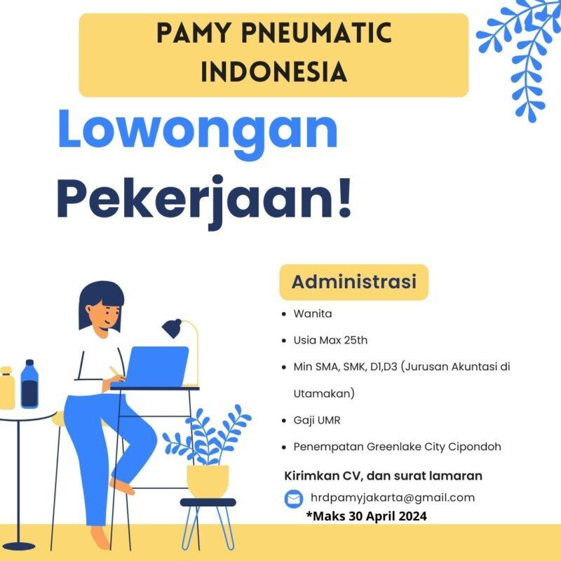 Lowongan Kerja Staff Administrasi di Pamy Pneumatic Indonesia - JakartaKerja