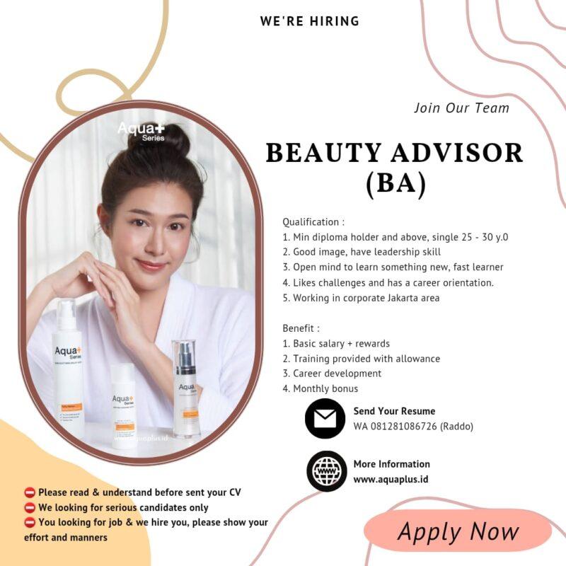 Lowongan Kerja Beauty Advisor (BA) di Aqua + Series - JakartaKerja