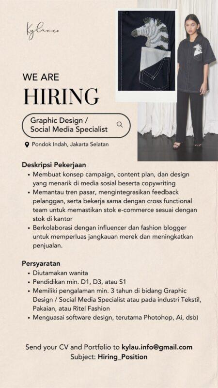 Lowongan Kerja Graphic Design/ Social Media Specialist di Kylau and Co - JakartaKerja