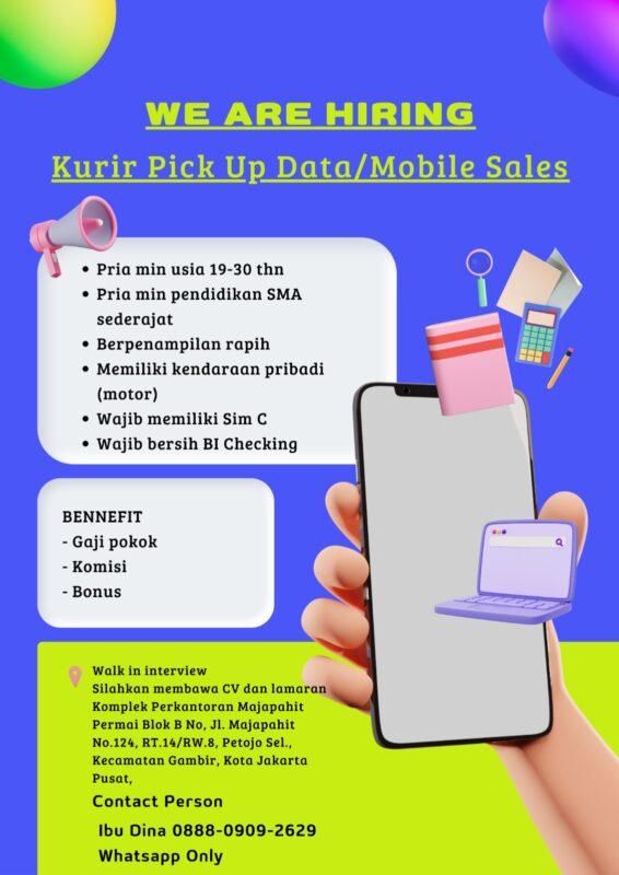 Lowongan Kerja Kurir Pick Up Data / Mobile Sales di PT. Pelangi Fortuna ...
