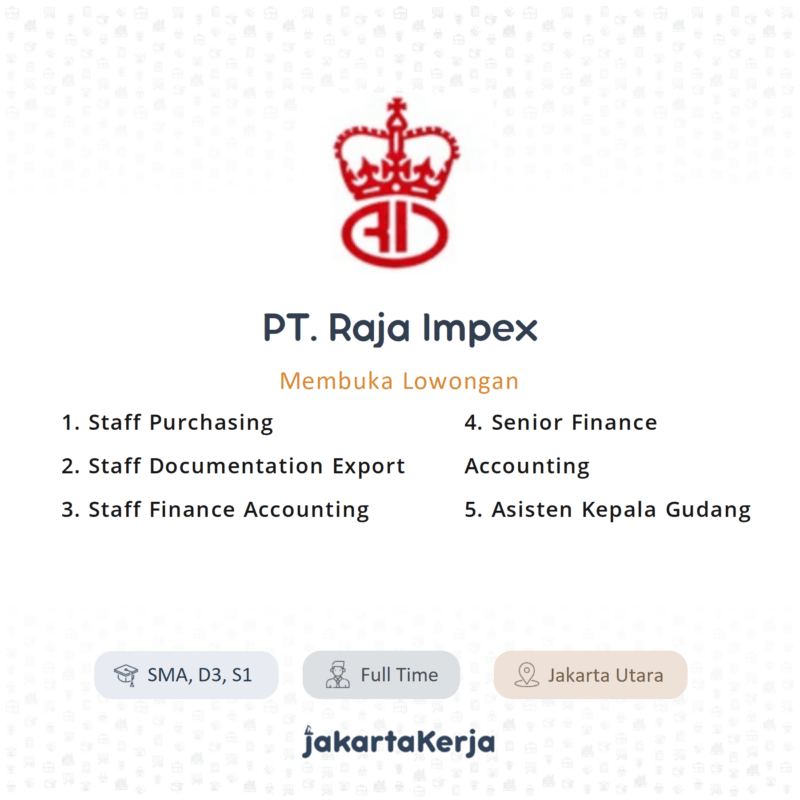 Lowongan Kerja Staff Purchasing - Staff Documentation Export - Staff ...