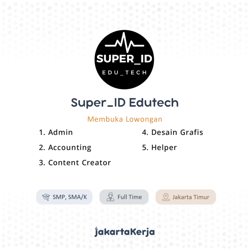 Lowongan Kerja Admin - Accounting - Content Creator - Desain Grafis ...