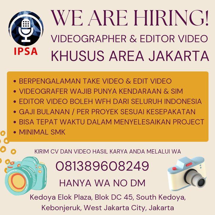 Lowongan Kerja Videographer - Editor Video di Indonesian Professional ...