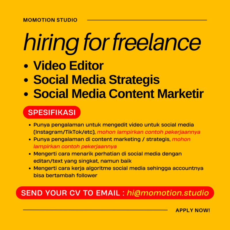 Lowongan Kerja Video Editor - Social Media Strategis - Social Media Content Marketing di ...