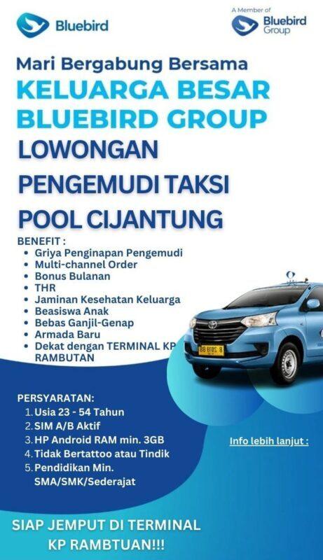 Lowongan Kerja Driver di PT. Bluebird Group Pool Cijantung - JakartaKerja
