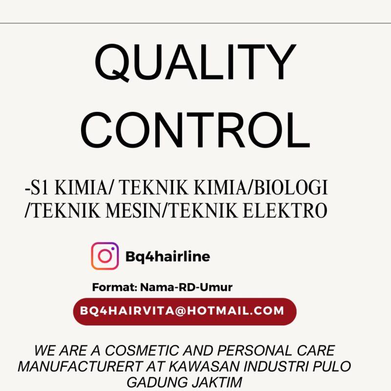 Lowongan Kerja Staff Quality Control di PT. Kurnia Elok - JakartaKerja