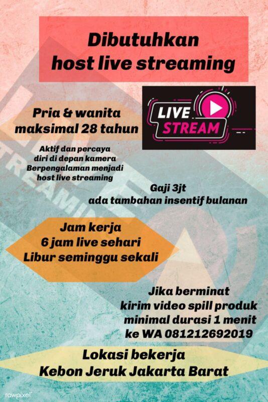 Lowongan Kerja Host Live Streaming di Perabotun - JakartaKerja