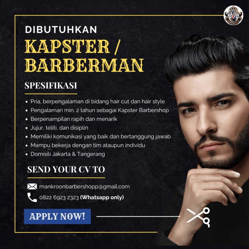 Lowongan Kerja Kapster/ Barberman di Man Kroon Barbershop - JakartaKerja