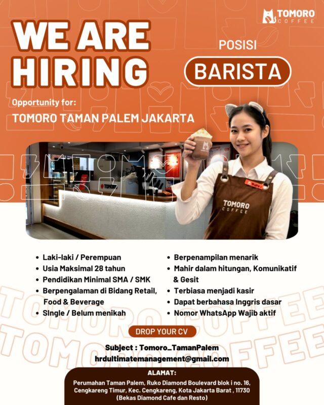 Lowongan Kerja Barista di Tomoro Taman Palem Jakarta - JakartaKerja