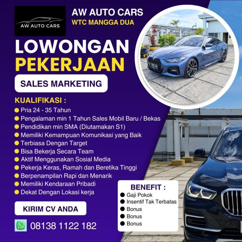 Lowongan Kerja Sales Marketing - Content Creator di AW Auto Cars ...