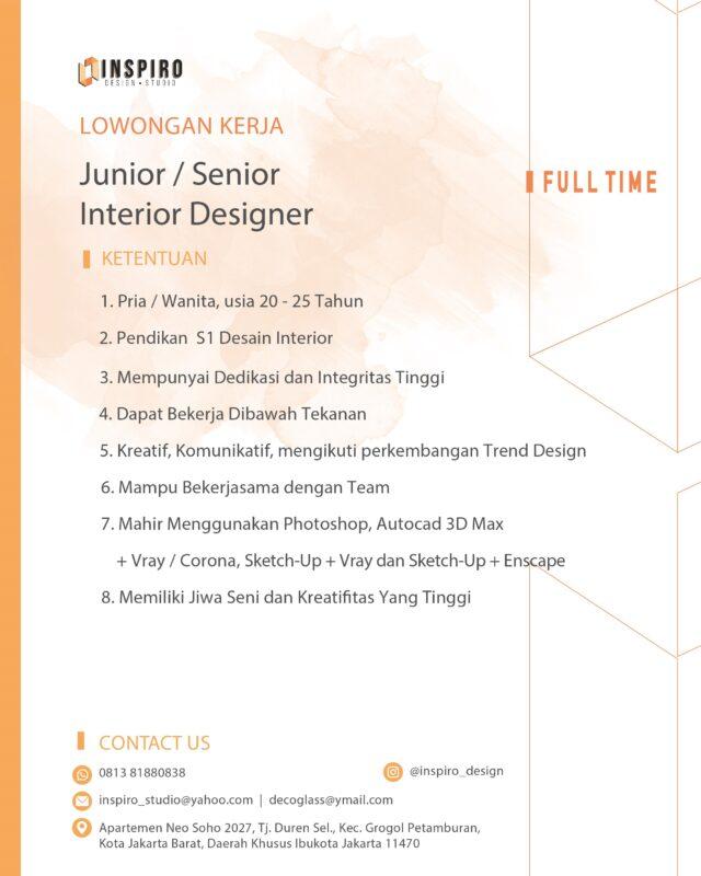 Lowongan Kerja Interior Designer di Inspiro Design Studio - JakartaKerja