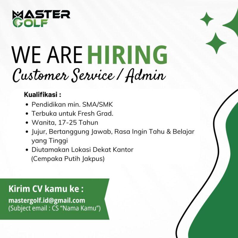 Lowongan Kerja Customer Service / Admin di MasterGolf - JakartaKerja