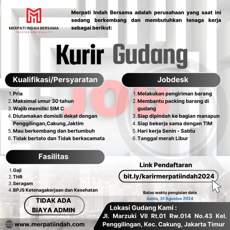 Lowongan Kerja Kurir Gudang Di Merpati Indah Bersama Jakartakerja