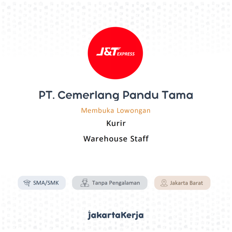 Lowongan Kerja Kurir - Warehouse Staff di PT. Cemerlang Pandu Tama ...