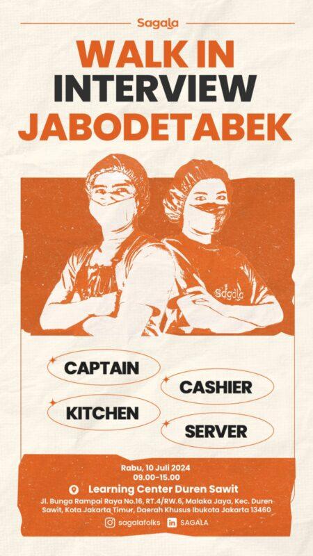 Lowongan Kerja Captain - Kitchen - Cashier - Server di Sagala Group - JakartaKerja