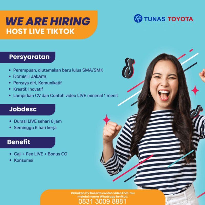 Lowongan Kerja Host Live Tiktok di Tunas Toyota Pecenongan - JakartaKerja