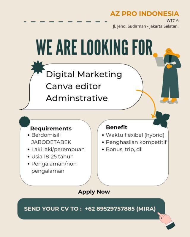 Lowongan Kerja Digital Marketing - Canva Editor - Administrative di Az ...
