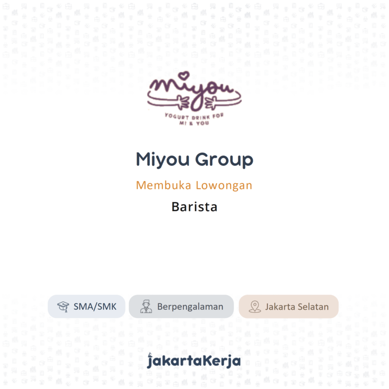 Lowongan Kerja Barista di Miyou Group - JakartaKerja