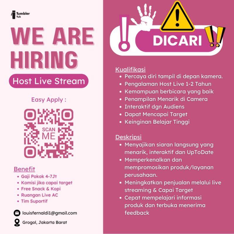 Lowongan Kerja Host Live Streaming di Tumbleryuk - JakartaKerja