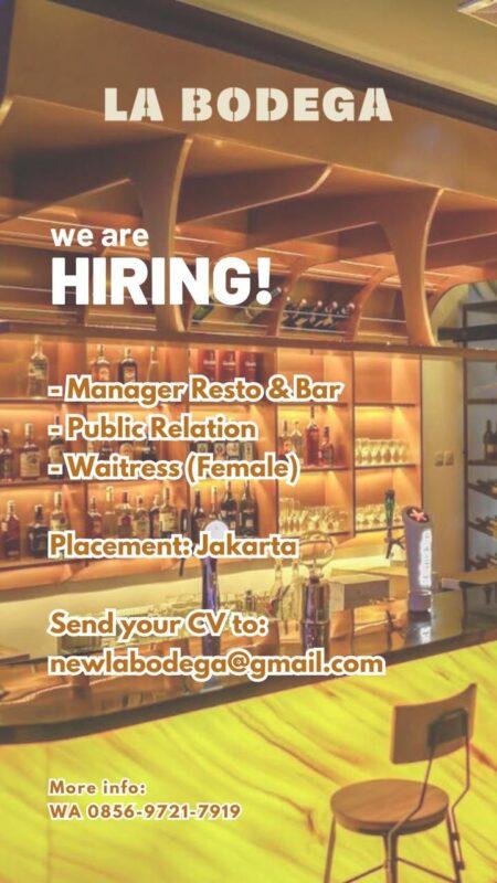 Lowongan Kerja Manager Resto & Bar - Public Relation - Waitress (Female) - Digital Marketing ...