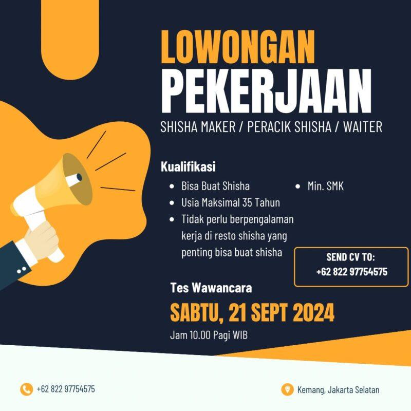 Lowongan Kerja Shisha Maker/ Peracik Shisha/ Waiter di Livin's Sky ...