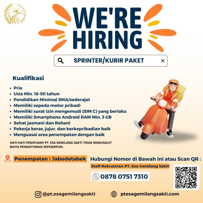 Lowongan Kerja Sprinter/ Kurir Paket di PT. Esa Gemilang Sakti - JakartaKerja