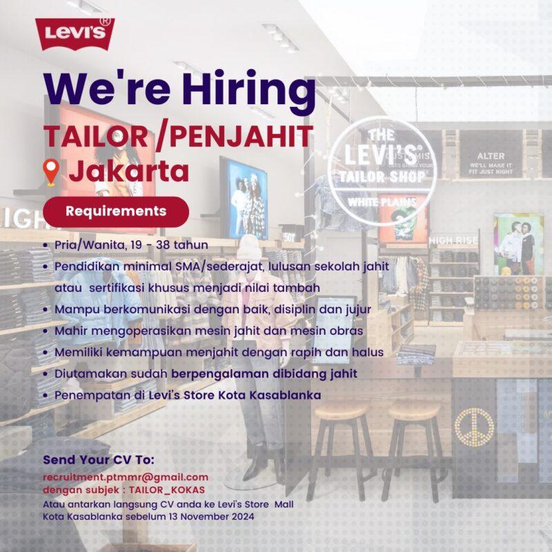 Lowongan Kerja Tailor/Penjahit di PT. Manson Melody Retail (Levi's Brand Partner) - JakartaKerja