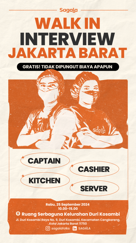 Lowongan Kerja Captain - Kitchen - Cashier - Server di Sagala Group - JakartaKerja