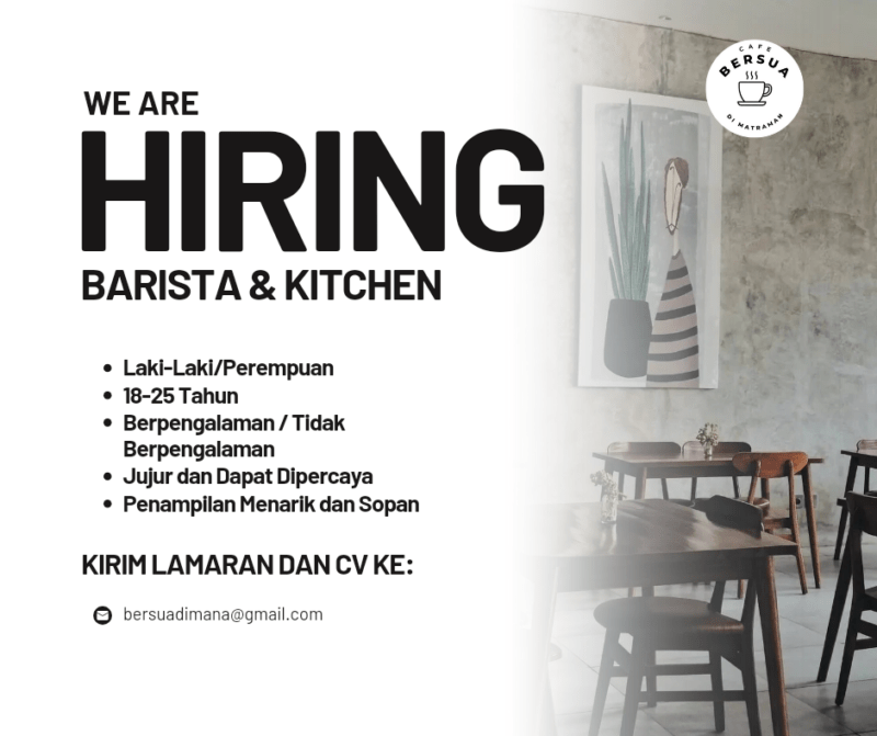 Lowongan Kerja Barista - Kitchen di Bersua Cafe - JakartaKerja
