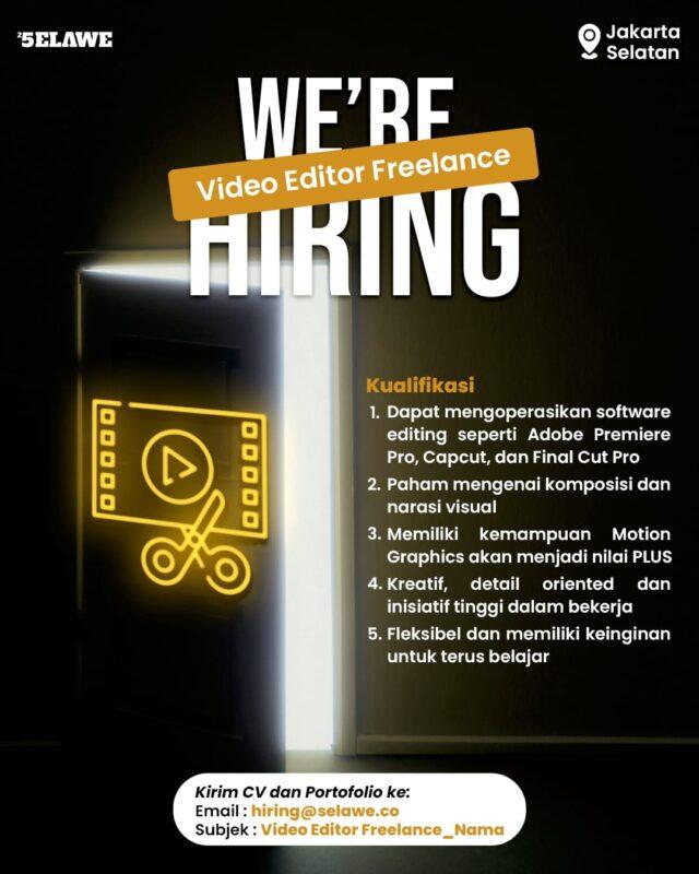Lowongan Kerja Video Editor Freelance - Content Planner Freelance di Selawe Labs - JakartaKerja