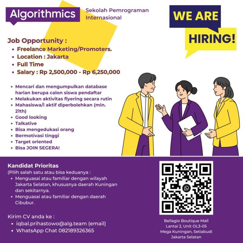 Lowongan Kerja Marketing/ Promoters (Freelance) di Algorithmics Coding School Branch Jakarta ...