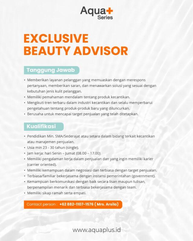 Lowongan Kerja Beauty Advisor di Aqua + Series - JakartaKerja