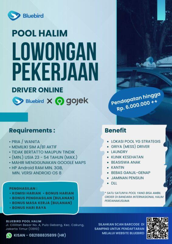 Lowongan Kerja Driver Online di Bluebird Group Pool Cililitan ...