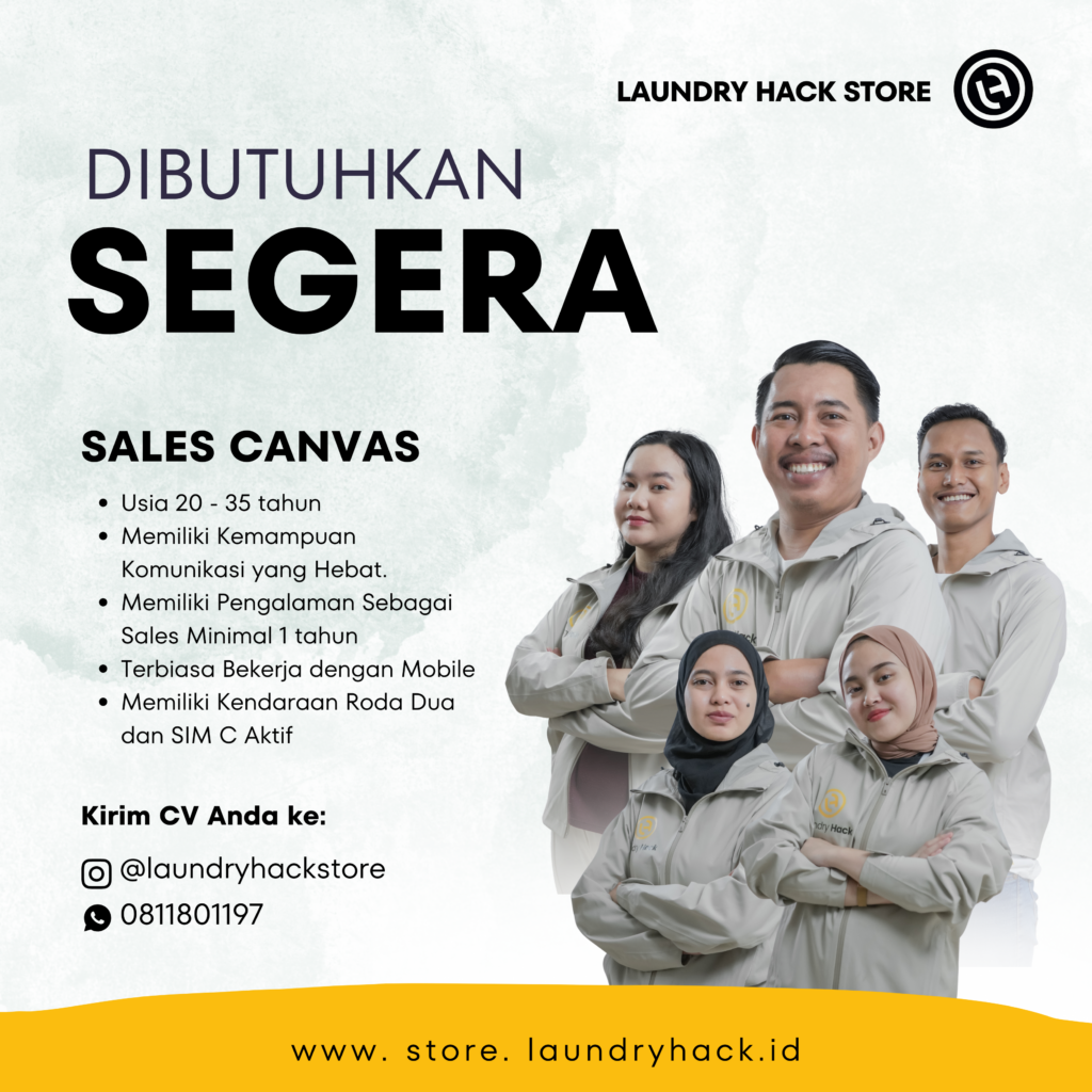 Lowongan Kerja Sales Canvas di PT. Binatu Sumber Rezeki (Laundry Hack Store) - JakartaKerja