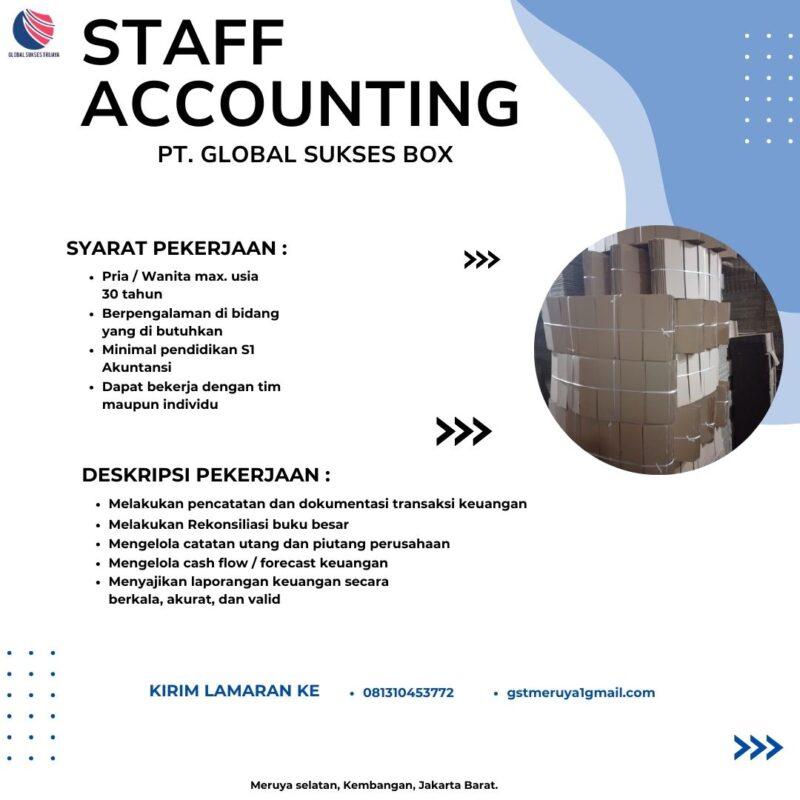 Lowongan Kerja Staff Accounting di PT. Global Sukses Box - JakartaKerja