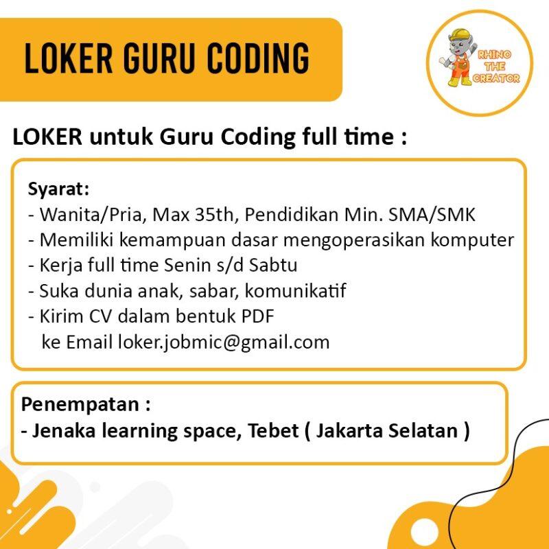 Lowongan Kerja Guru Coding di PT. Mitra Indonesia Cerdas - JakartaKerja