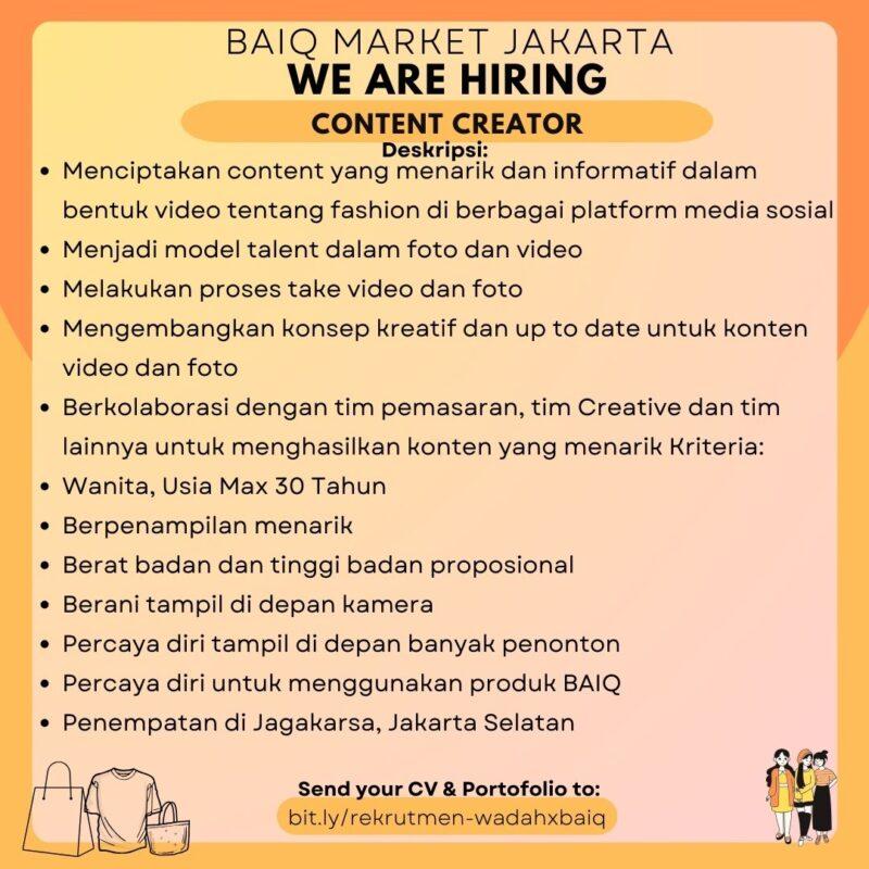 Lowongan Kerja Marketing Manager - Advertiser - Visual Merchandiser - Merchandiser Manager ...