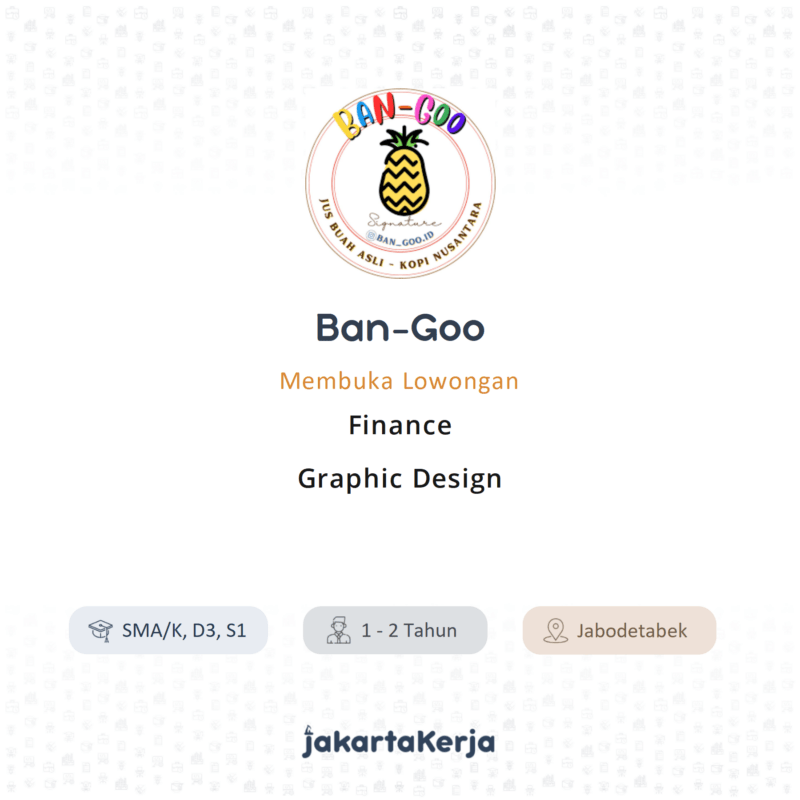 Lowongan Kerja Finance - Graphic Design di Ban Goo - JakartaKerja