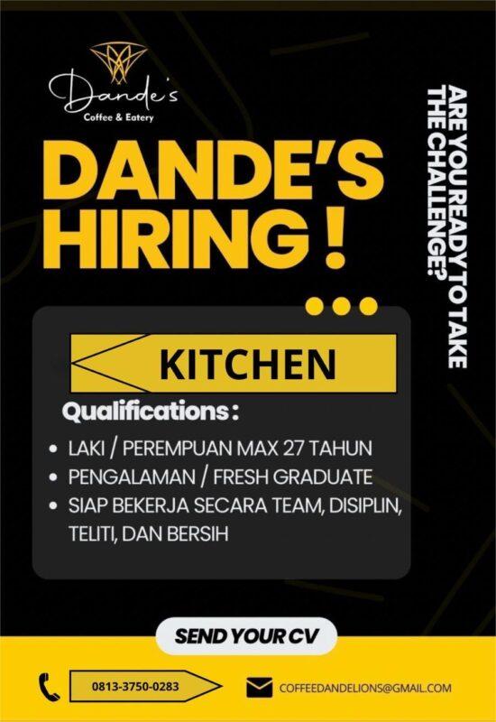 Lowongan Kerja Kitchen di Dandes Coffee & Eatery - JakartaKerja