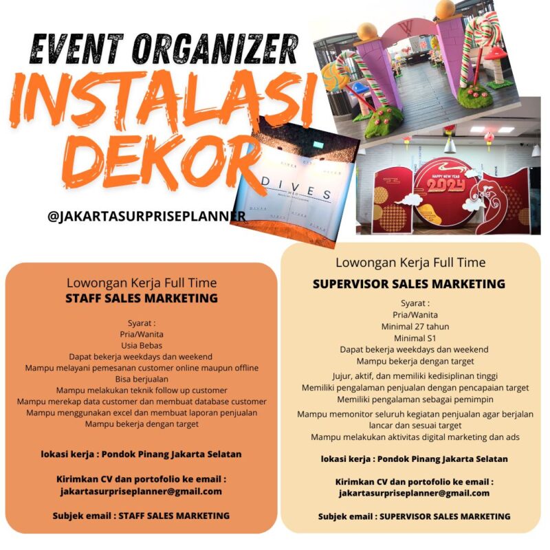 Lowongan Kerja Staff Sales Marketing - Supervisor Sales Marketing di ...