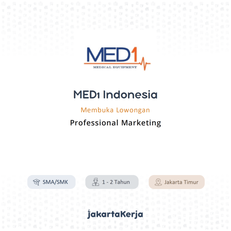 Lowongan Kerja Professional Marketing di MED1 Indonesia - JakartaKerja